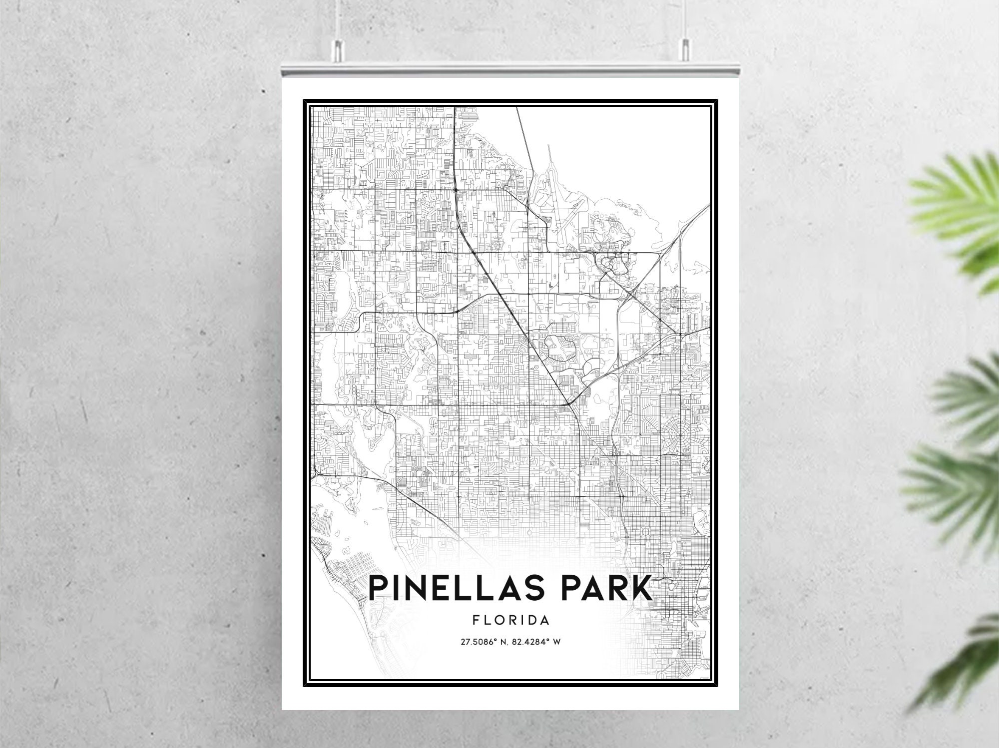 Pinellas Park Map Print Pinellas Park Map Poster Wall Art Fl | Etsy