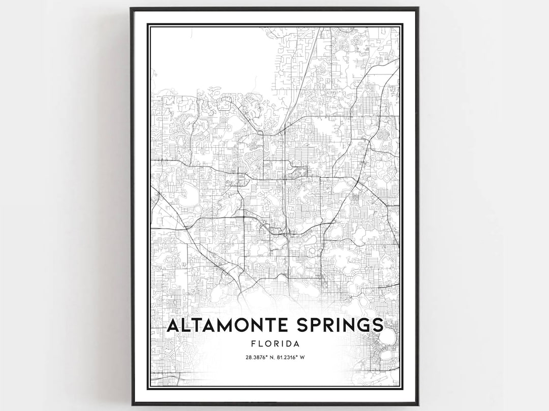 Altamonte Springs Map Print, Altamonte Springs Map Poster Wall Art, Fl ...