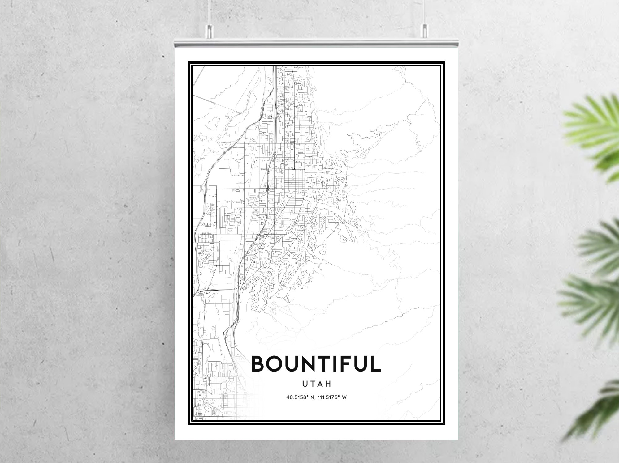 Bountiful Map Print, Bountiful Map Poster Wall Art, Ut City Map, Utah ...