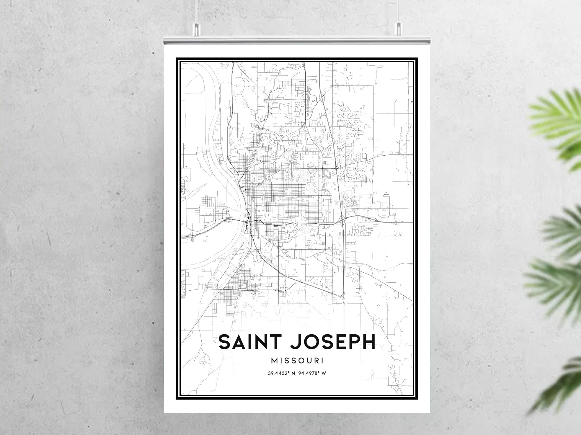 Saint Joseph Map Print Saint Joseph Map Poster Wall Art Mo - Etsy