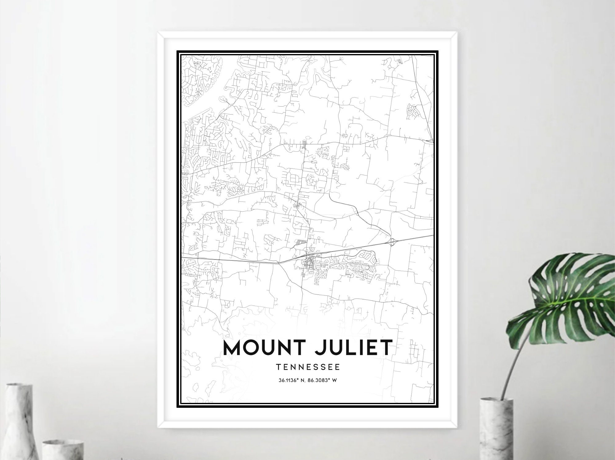 Mount Juliet Map Print Mount Juliet Map Poster Wall Art Tn | Etsy