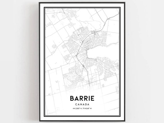 Barrie Map Print Barrie Map Poster Wall Art Barrie City Map | Etsy