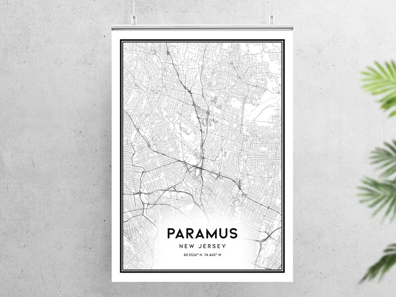 Paramus Map Print Paramus Map Poster Wall Art Nj City Map | Etsy