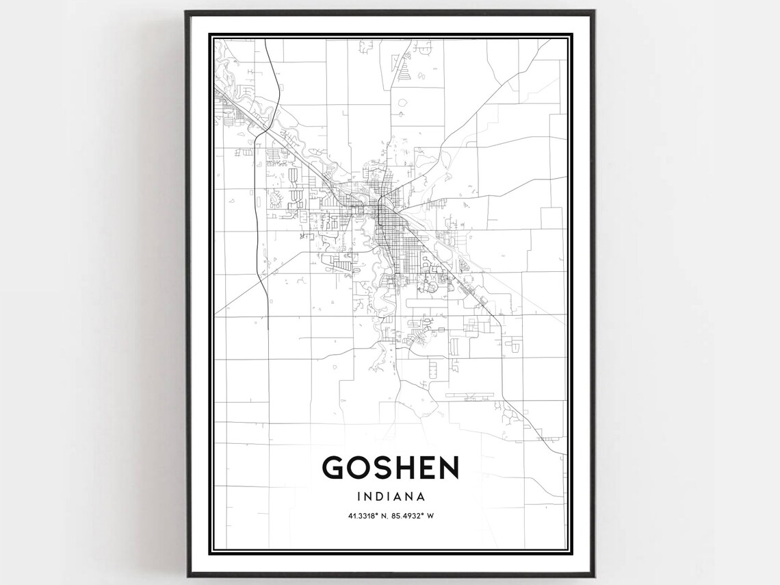 Goshen Map Print Goshen Map Poster Wall Art in City Map - Etsy