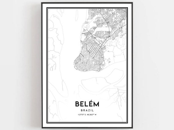 Belém Map Print Belém Map Poster Wall Art Belém City Map | Etsy
