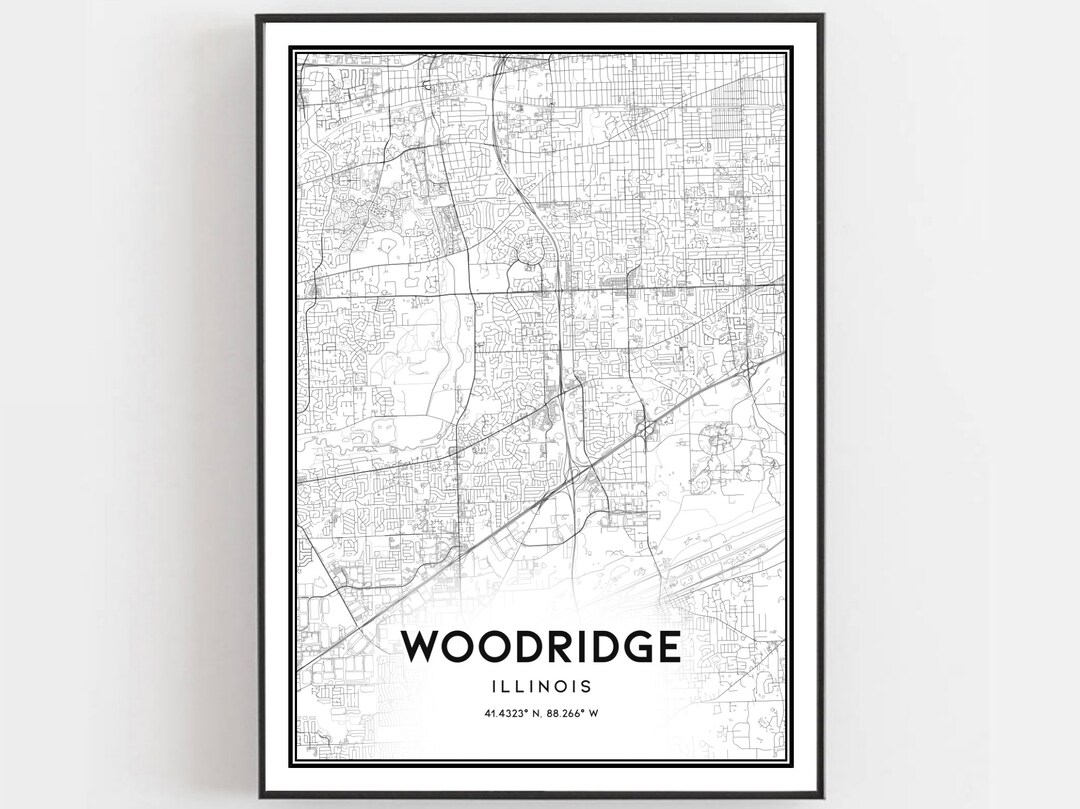 Woodridge Map Print, Woodridge Map Poster Wall Art, Il City Map ...