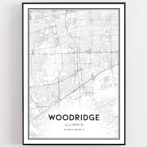 Woodridge Map Print, Woodridge Map Poster Wall Art, Il City Map ...