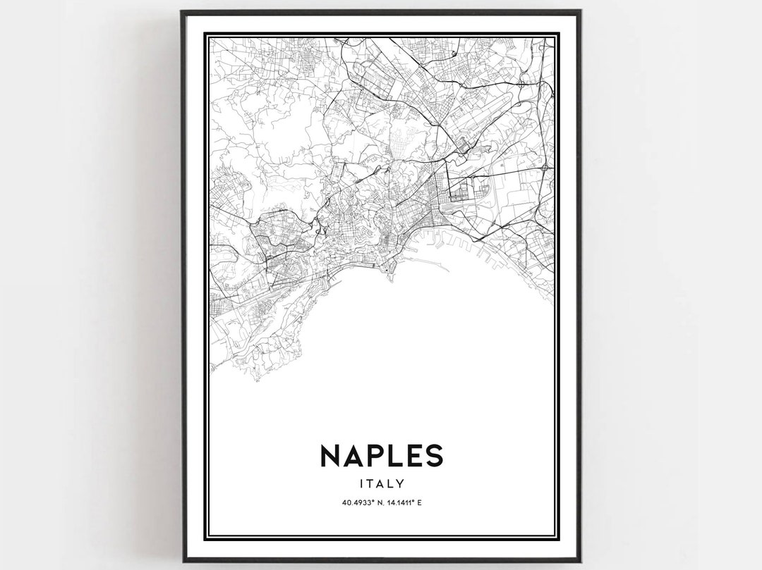 Naples Map Print, Naples Map Poster Wall Art, Naples City Map, Naples ...