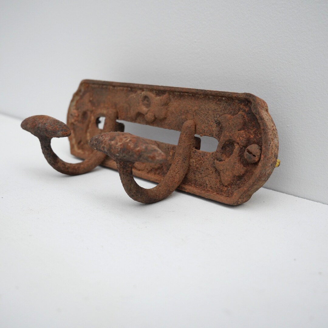 Rusty Cast Iron Hanger, Beautiful Weathered - Etsy