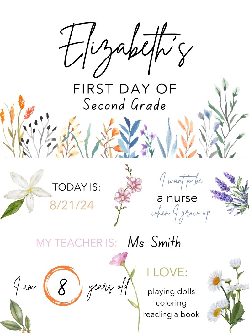 First Day of School Poster, Back to School, First Day, Welcome Back ...