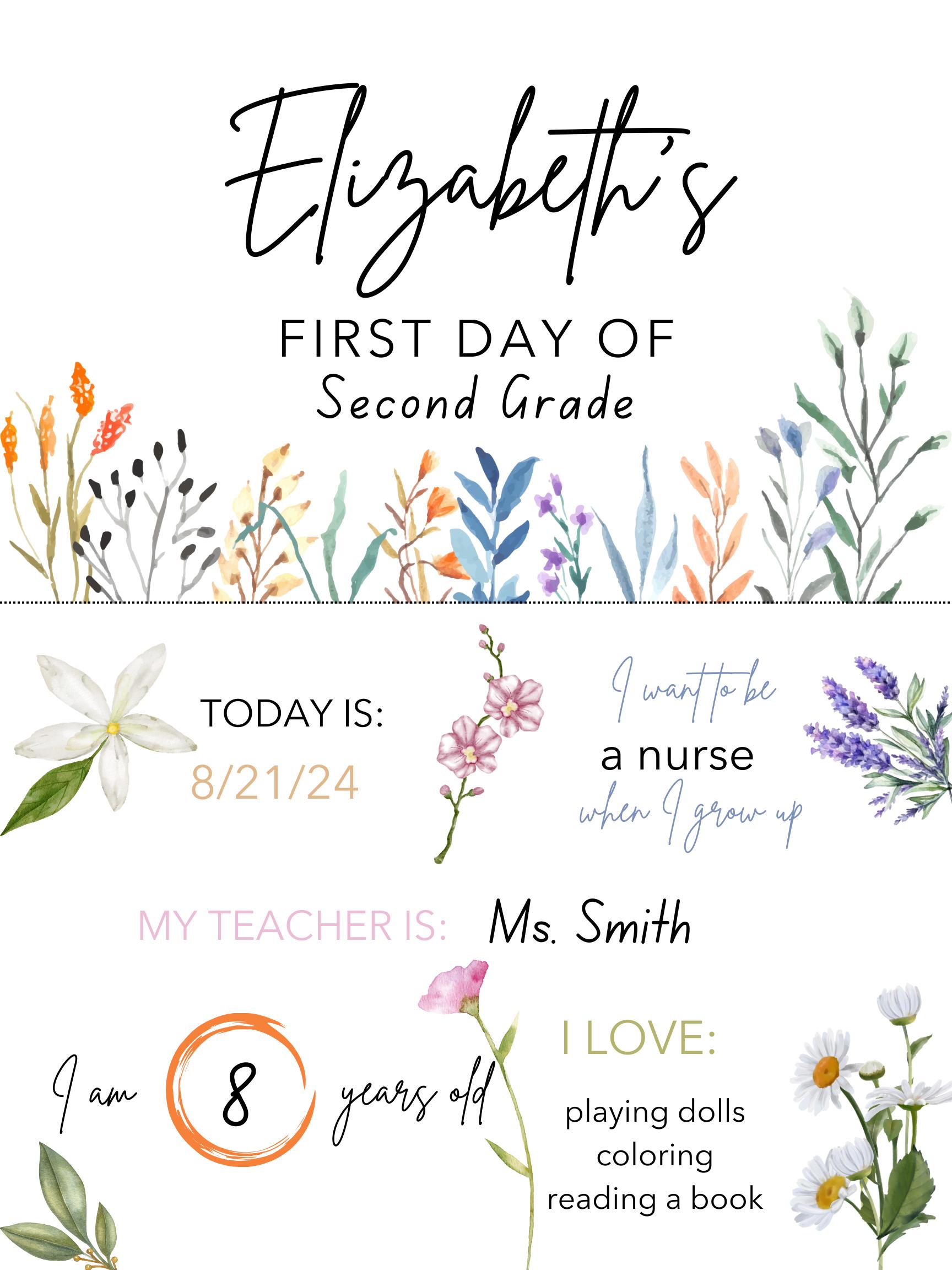 First Day of School Poster, Back to School, First Day, Welcome Back ...