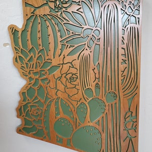 Arizona Map Wall Art, Wood Carved Arizona Wall Decor, Arizona Map Sign ...