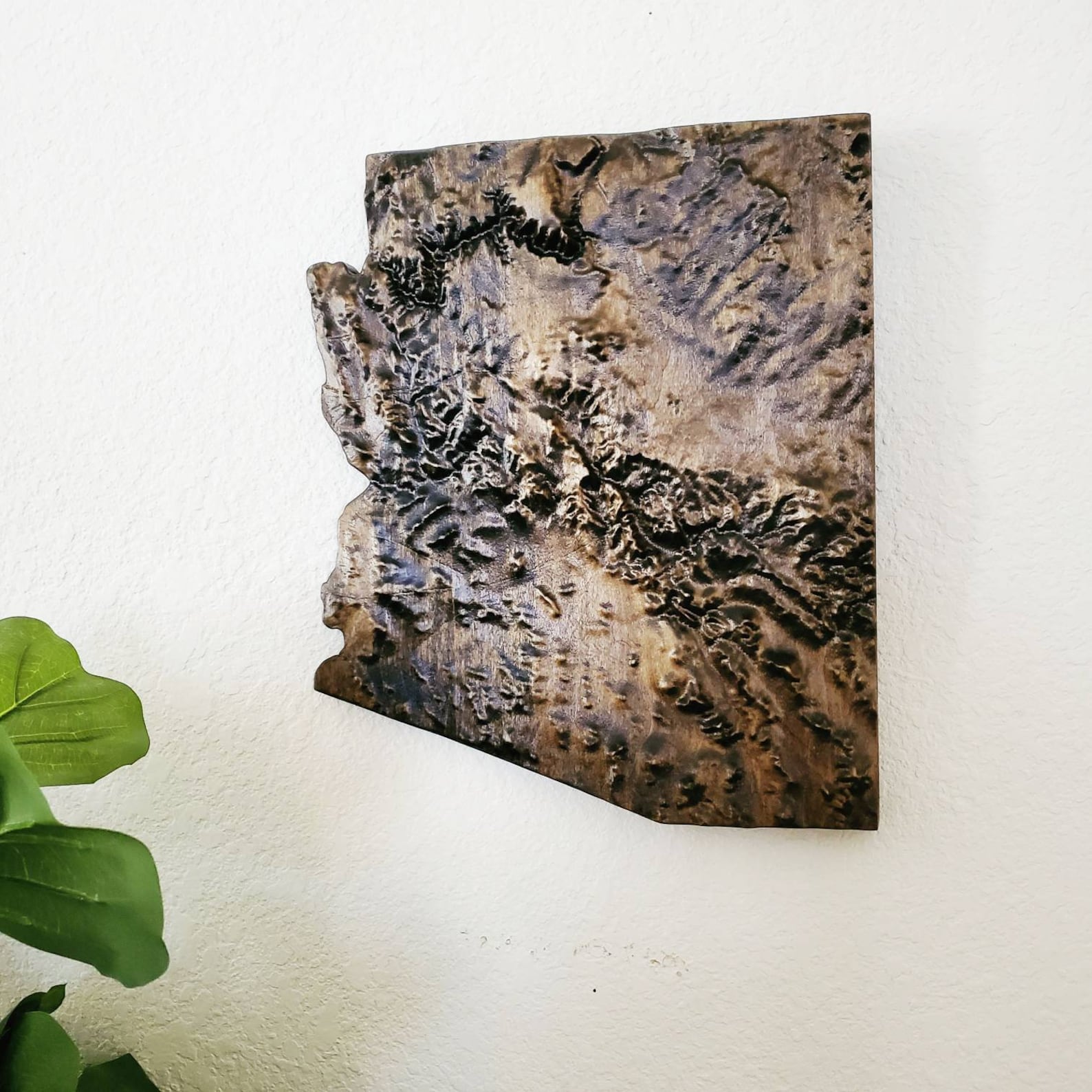 Arizona Topographical Map Art 3D Carved Wood Arizona Wall | Etsy