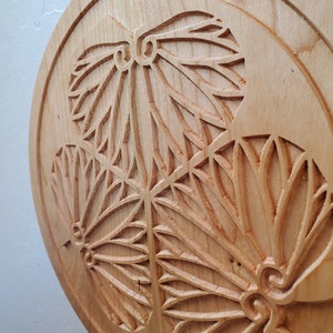 Wood Carved Tokugawa Clan Samurai Kamon Family Crest Wall Art, Asian ...