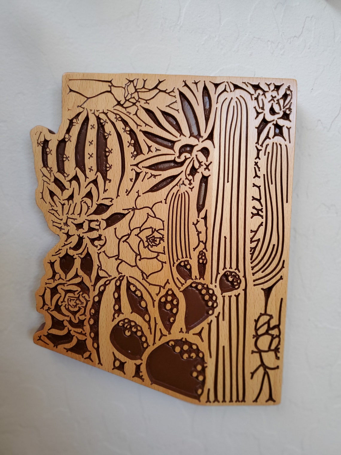 Arizona Map Wall Art Wood Carved Arizona Wall Decor Arizona - Etsy