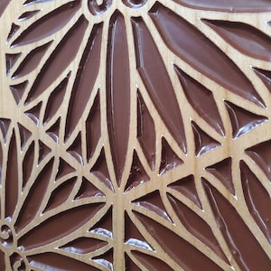 Wood Carved Tokugawa Clan Samurai Kamon Family Crest Wall Art, Asian ...