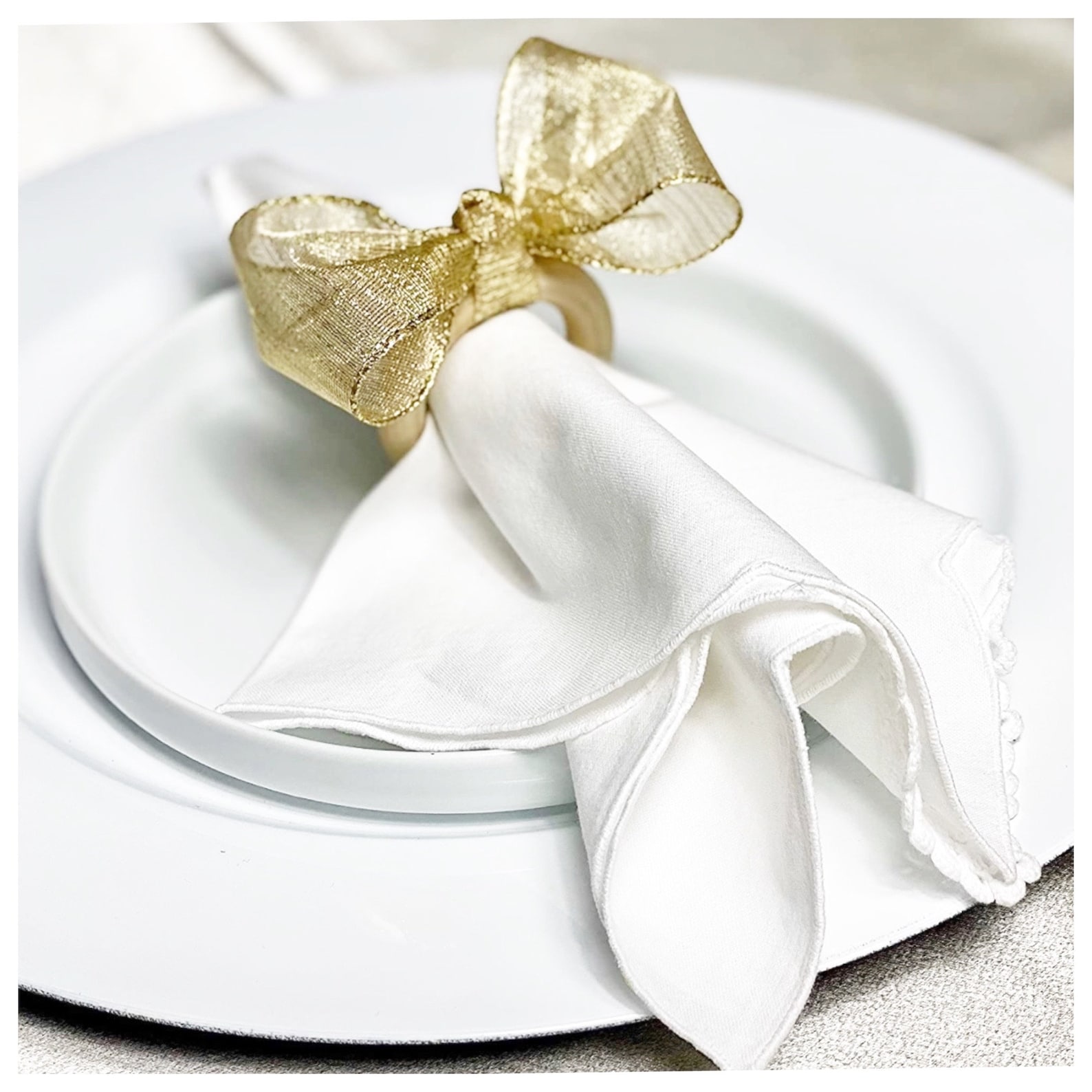 Napkin Ring Charming Golden Bow Twist-set of 4 - Etsy