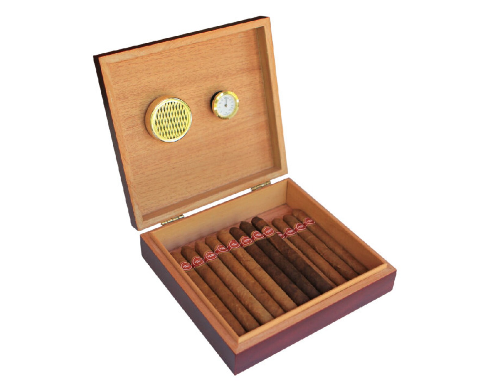 Cherry Finish Spanish Cedar Humidor With Magnet Seal and - Etsy