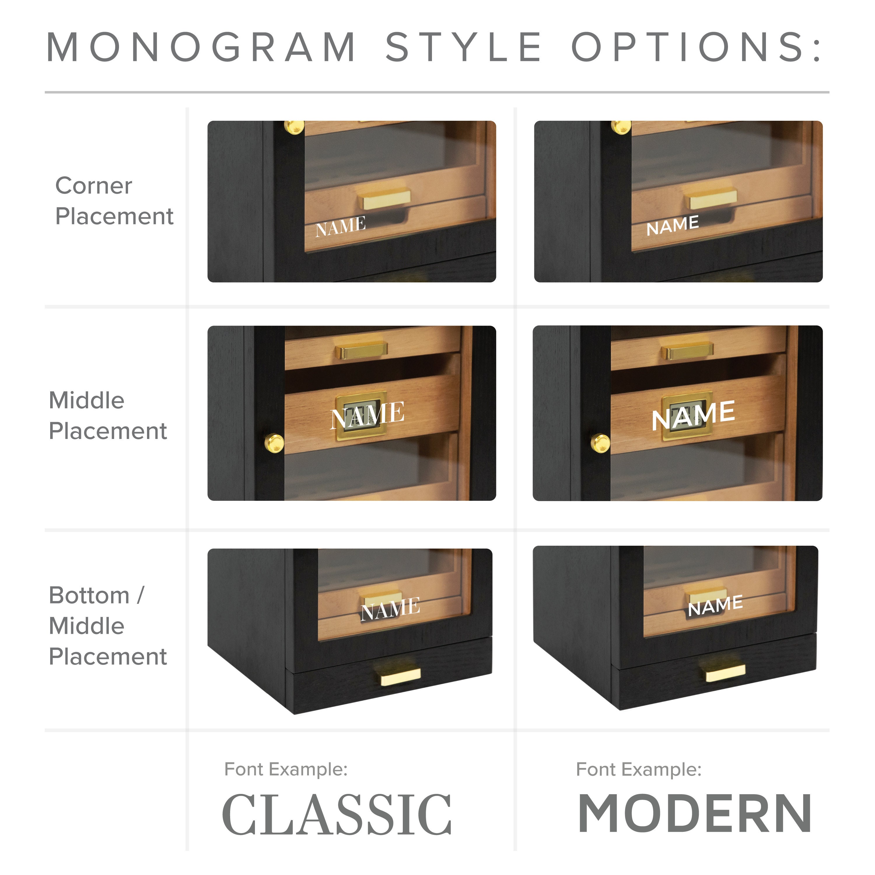 Luca Humidor Cabinet, Cigar Storage for 80-100 Cigars, Rich Black Ash ...