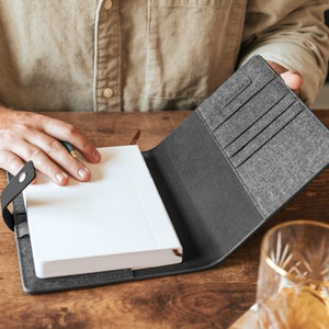 Black Full Grain Premium Leather Refillable Journal Cover With A5 Lined ...