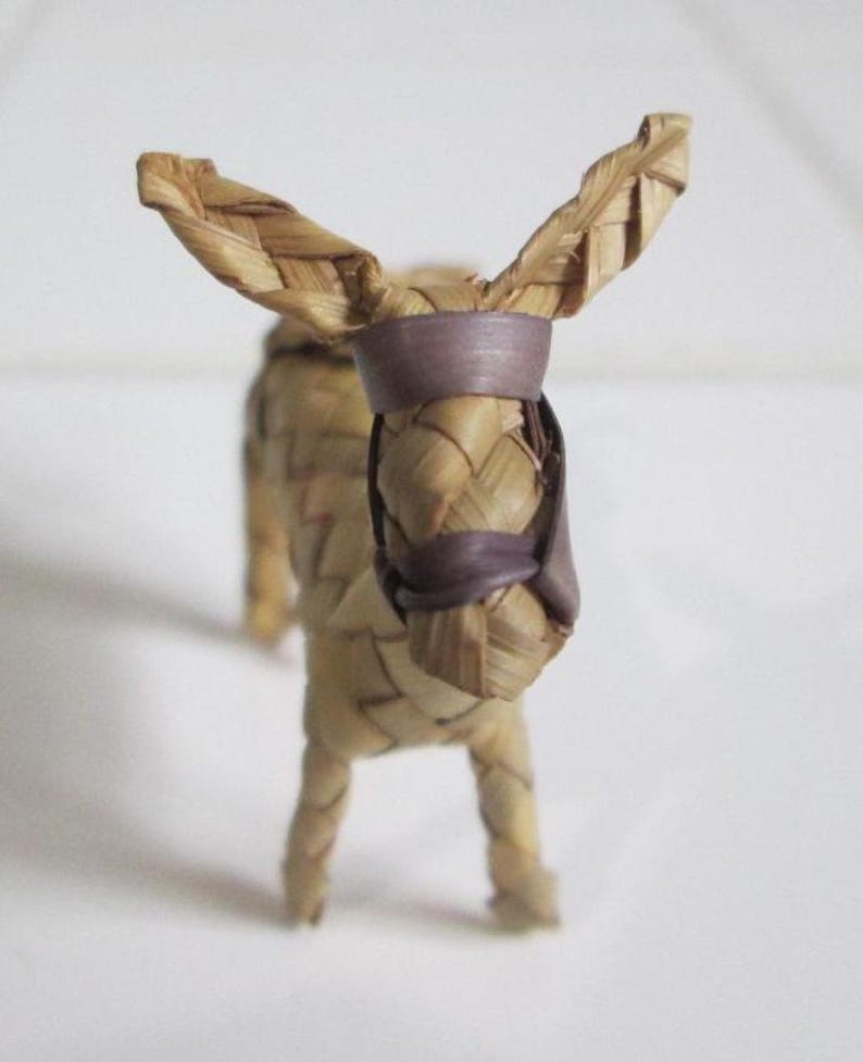 Vintage Mexican Folk Art Straw/rattan Woven Minature Donkey / Mule 2"x2 ...