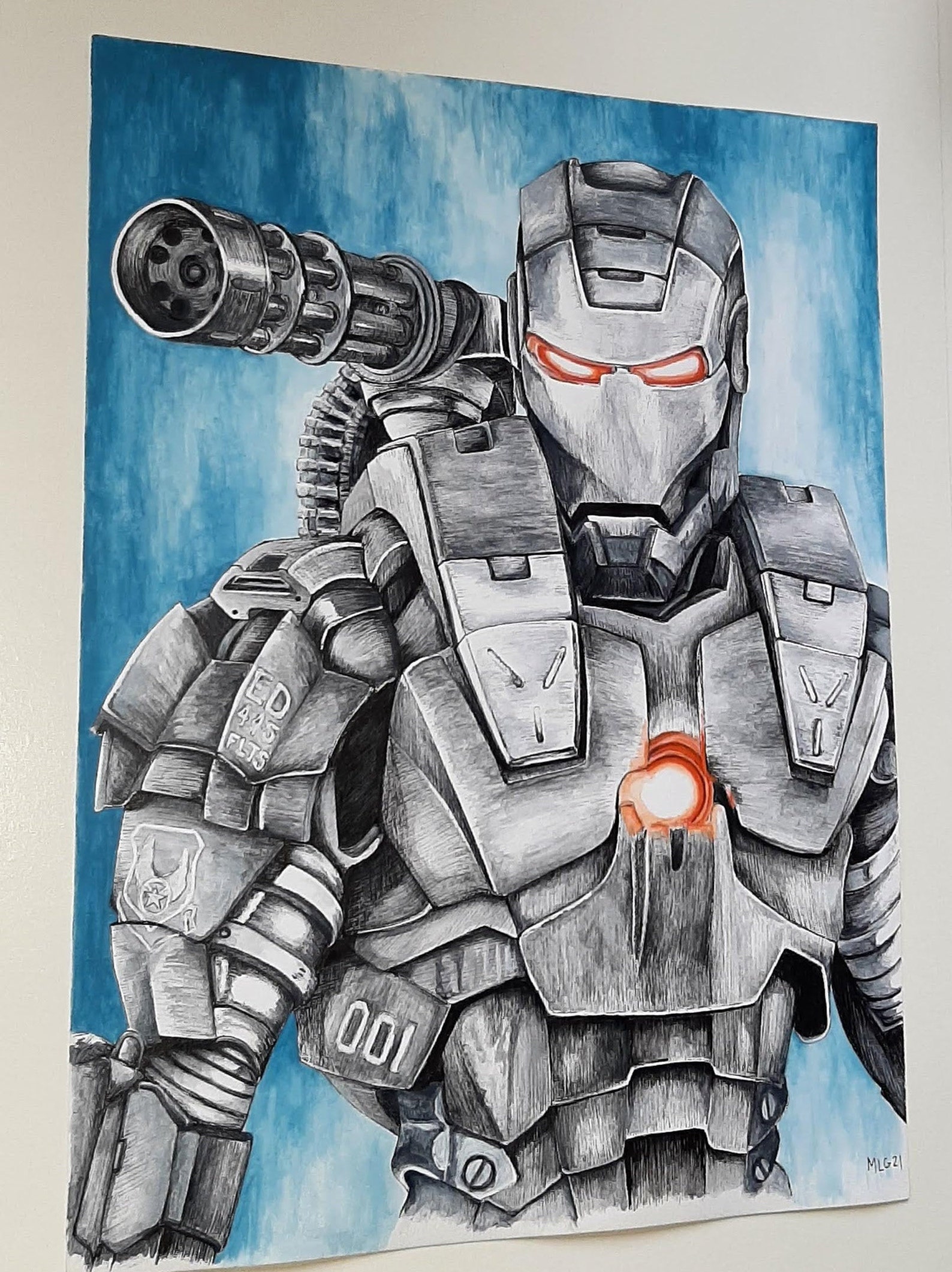 Marvel Ironman War Machine Original Painting | Etsy
