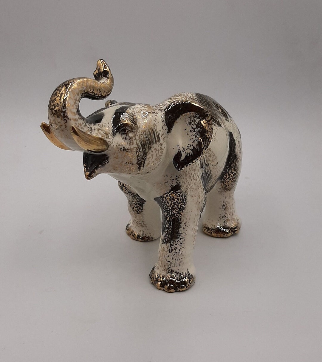 Vintage Lefton Elephant Figurine, MCM Gold Trim Trunk Up - Etsy