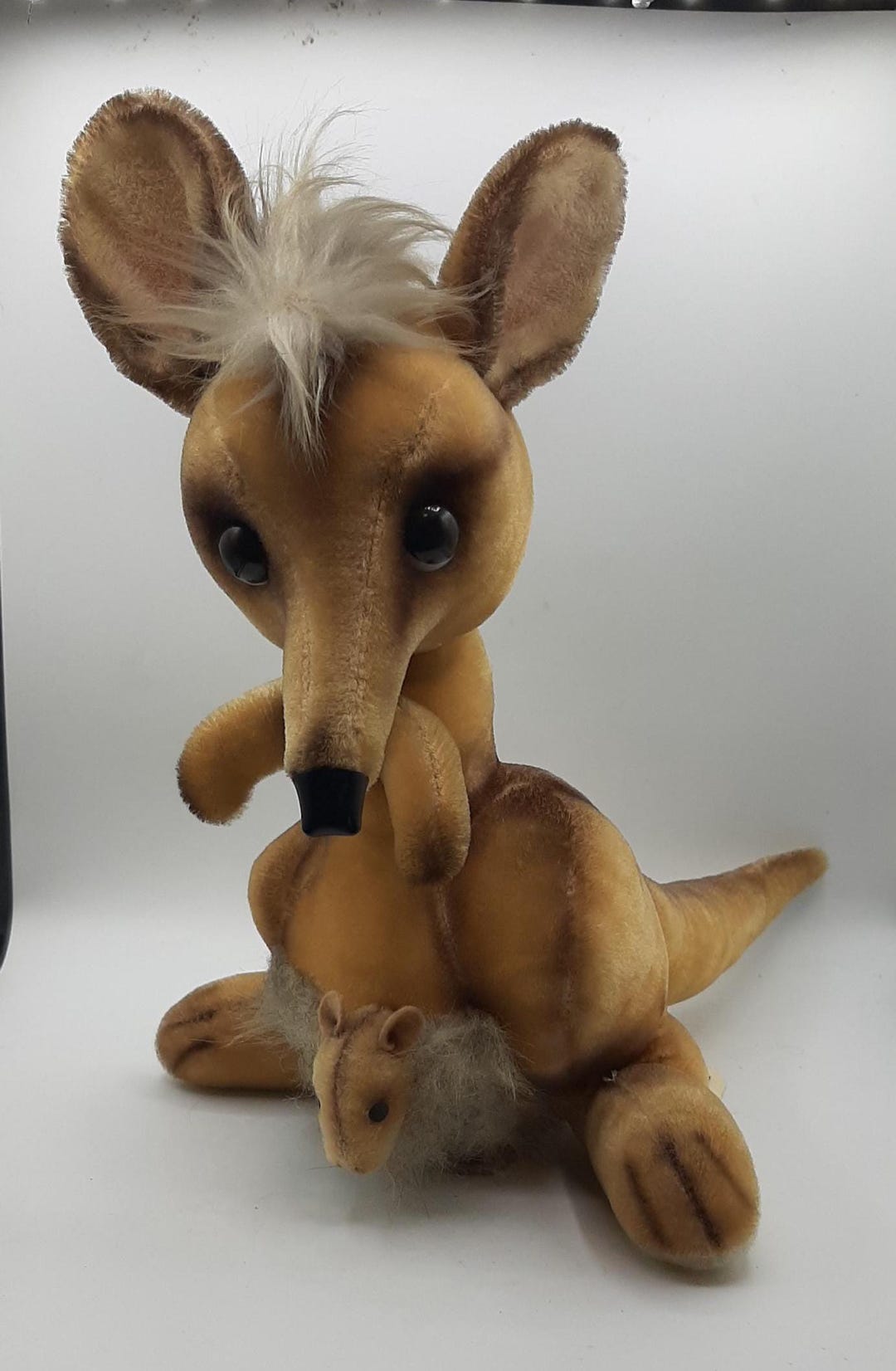 Vintage 1960's Kamar Japan Kangaroo Plush Stuffed Animal 12" Tall With ...