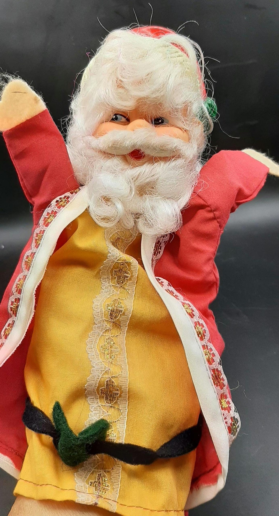 Vintage Santa Clause Hand Puppet With Rubber Head Handmade Outfit 10 ...