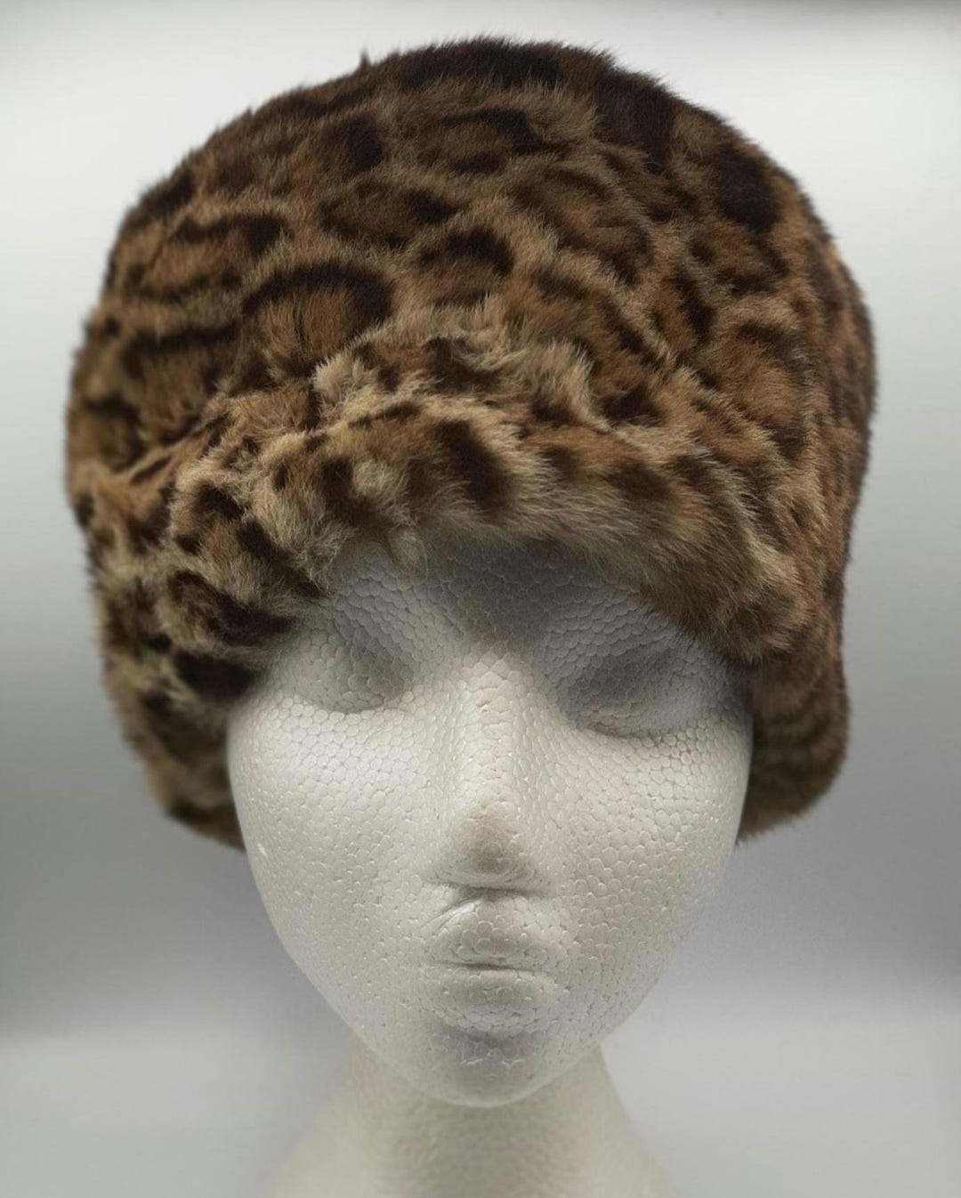 Vintage Simpsons Faux Fur Leopard Winter Pill Box Hat Women's - Etsy
