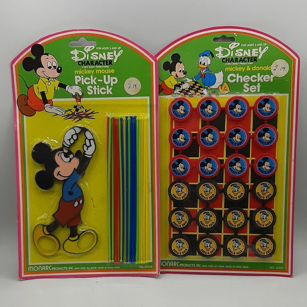 Vintage Disney Mickey Mouse Pick-up Sticks Mickey & Donald Duck Checker ...