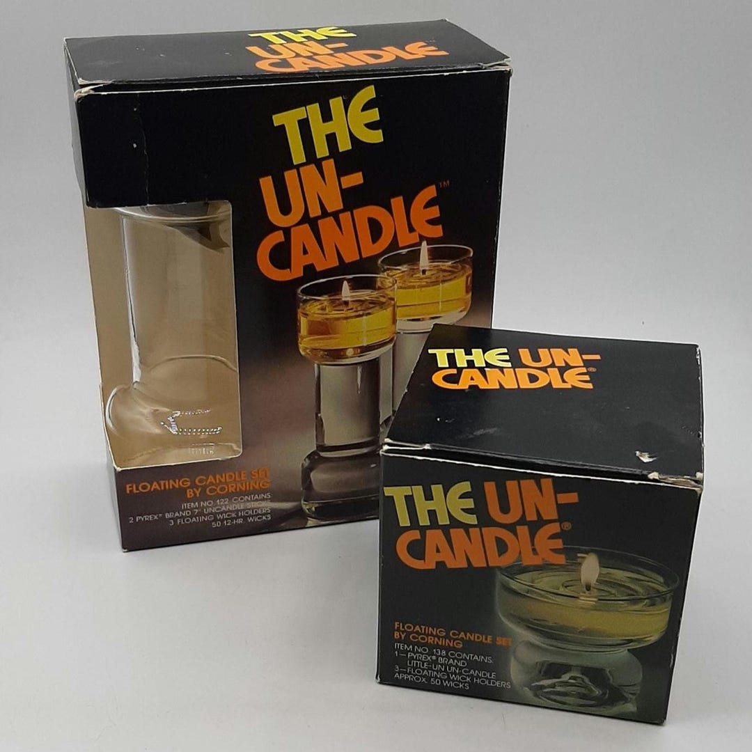 The Un-candle Floating Candle Set of 3 by Corning Pyrex 7" and 3 1/4 ...