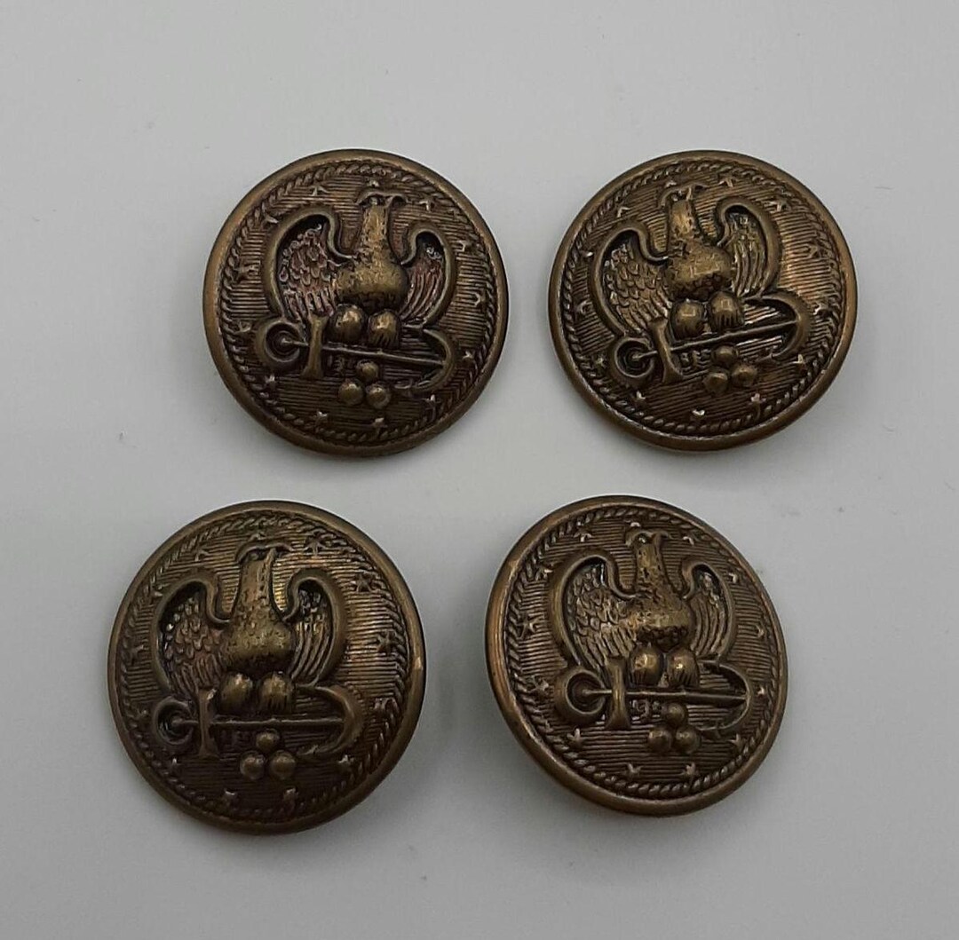 Vintage USA Navy Brass Buttons Eagle Anchor Design Set of 4 - Etsy