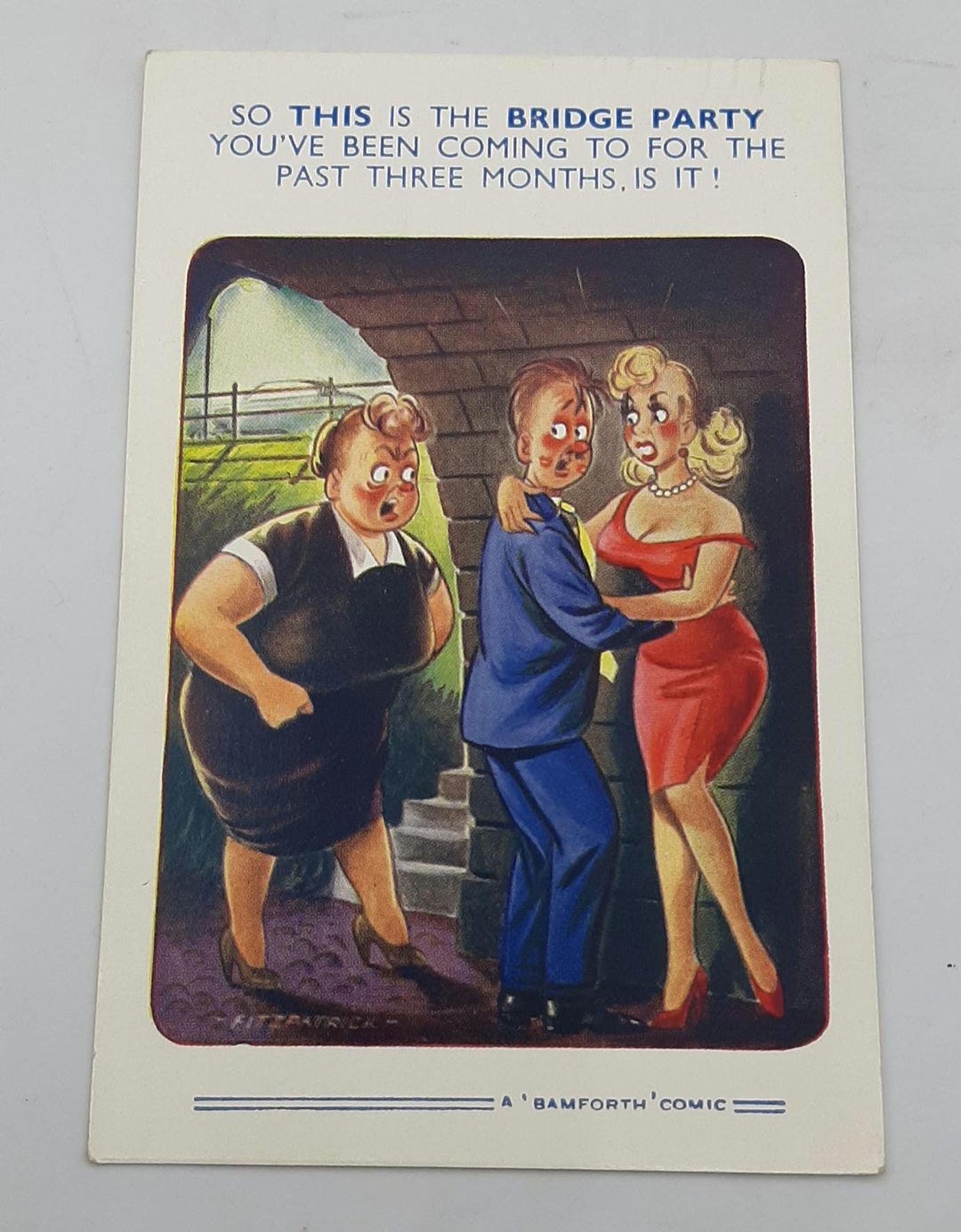Vintage Postcard Bamforth Comic Series No. 1861 Posted 1962 Bridge ...