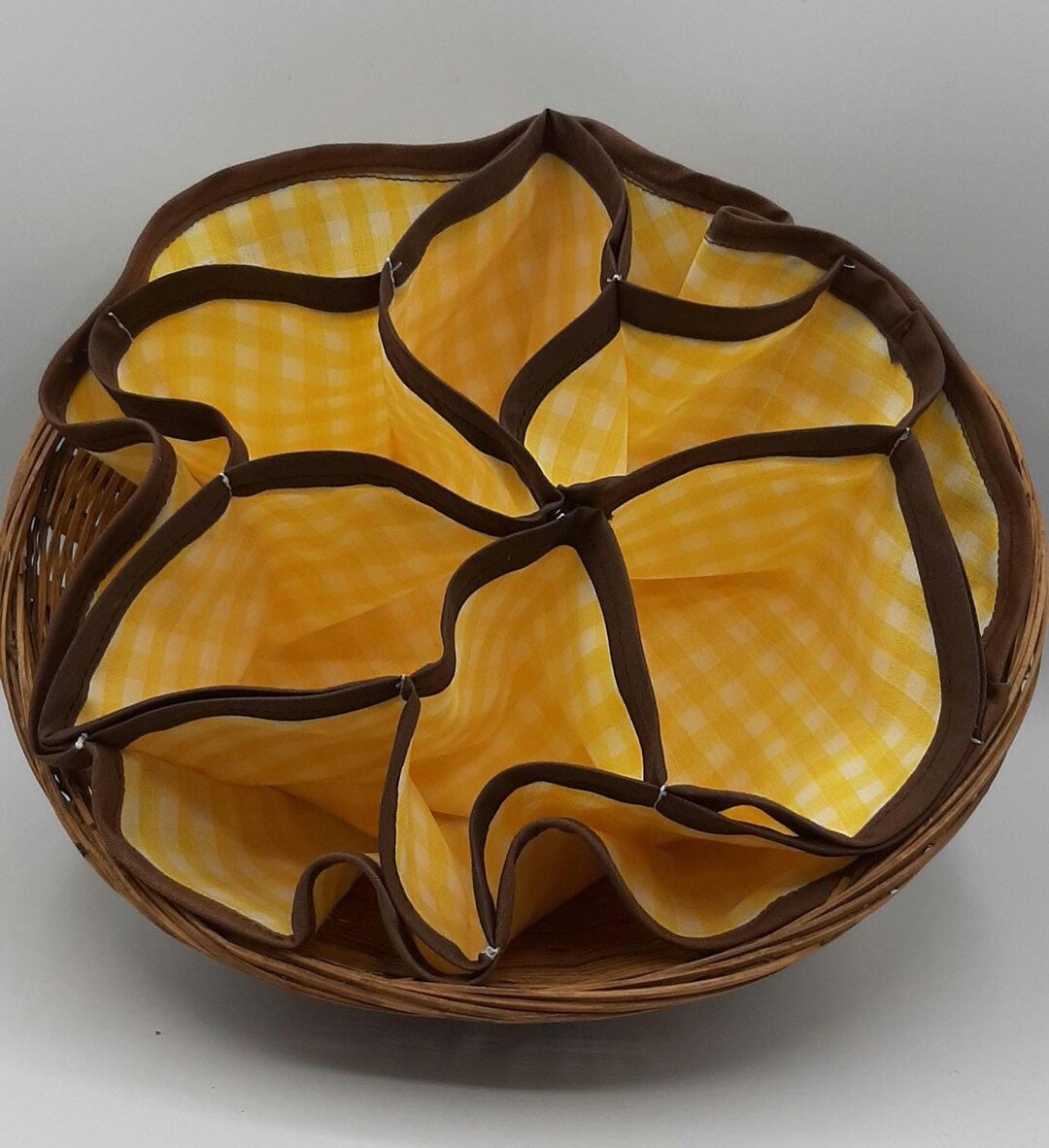 Vintage Fabric Bun Biscuit Dinner Roll Warmer Holder Yellow Cottage ...