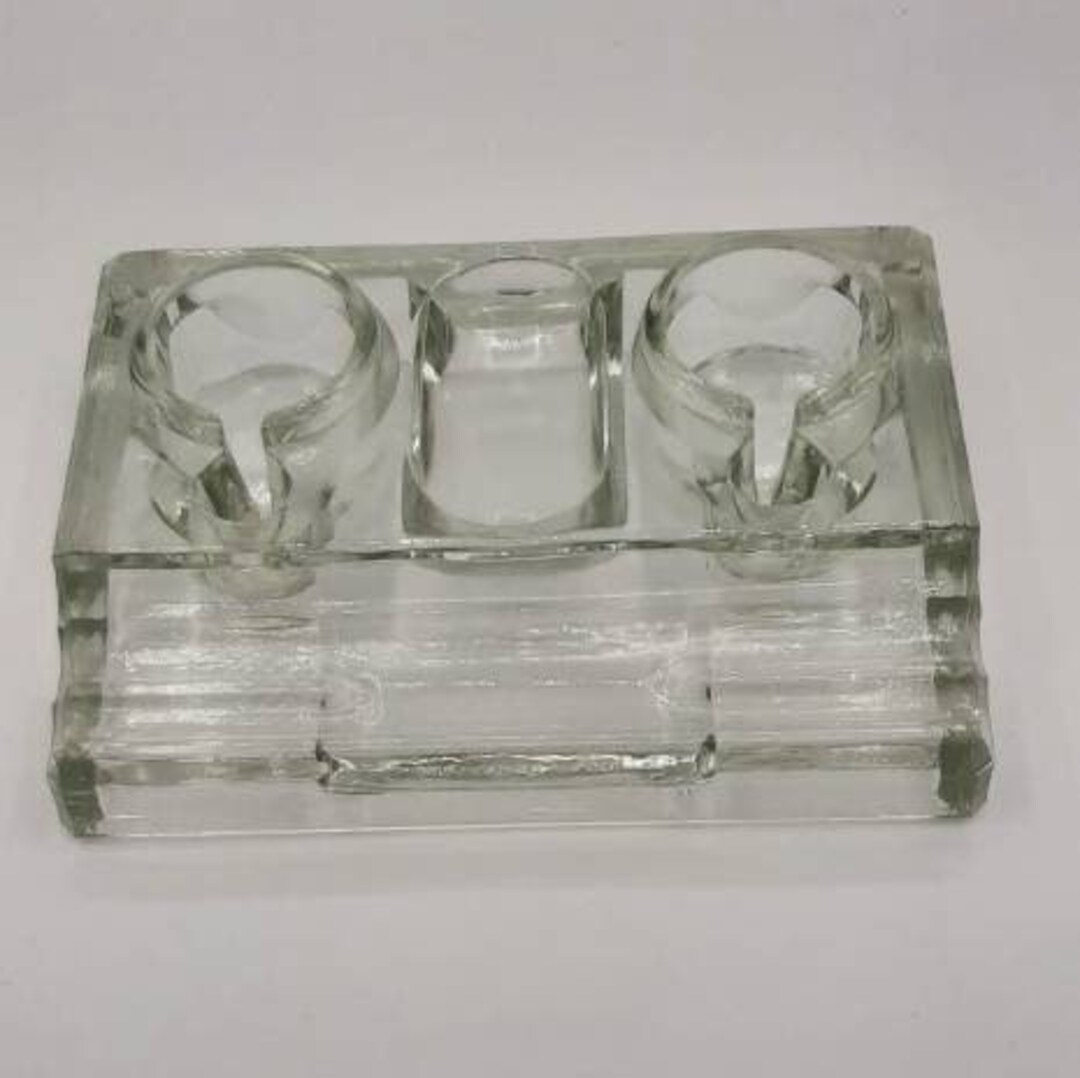 Vintage Antique Style Glass Ink Pot Inkwell Pen Stand Made by - Etsy