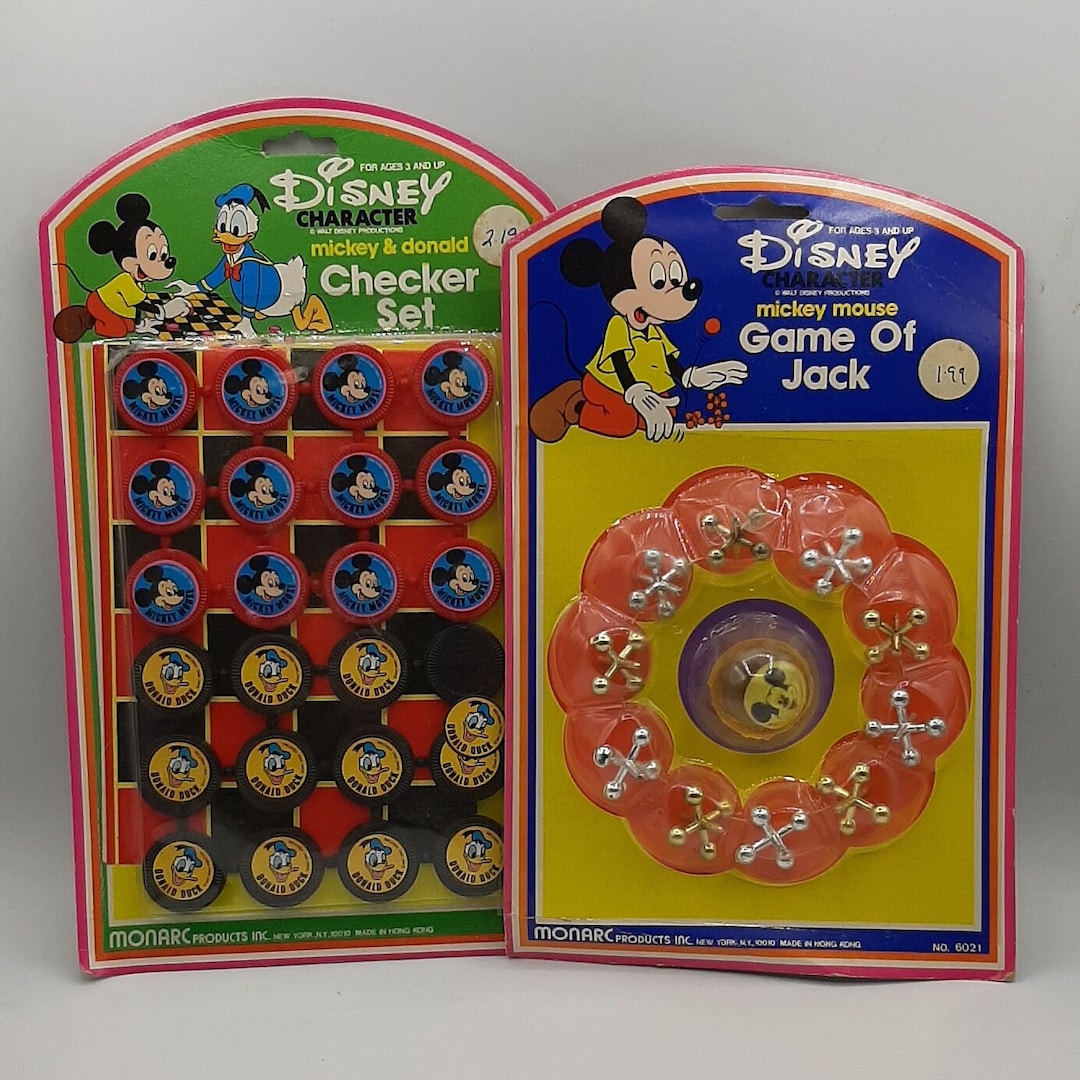 Vintage Disney Games Mickey Mouse Game of Jacks & Donald Duck Checker ...