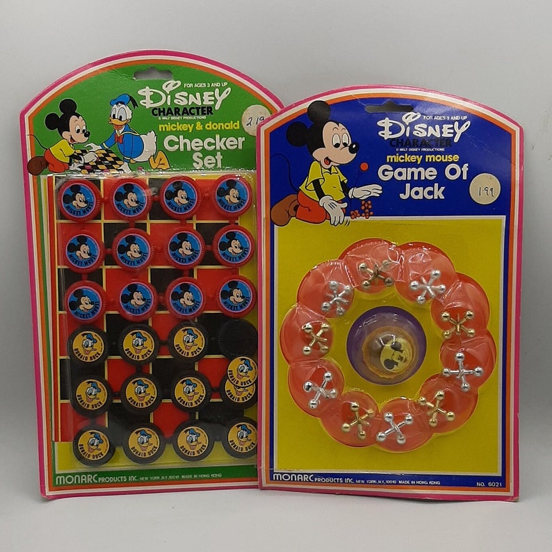 Vintage Disney Games Mickey Mouse Game of Jacks & Donald Duck Checker ...