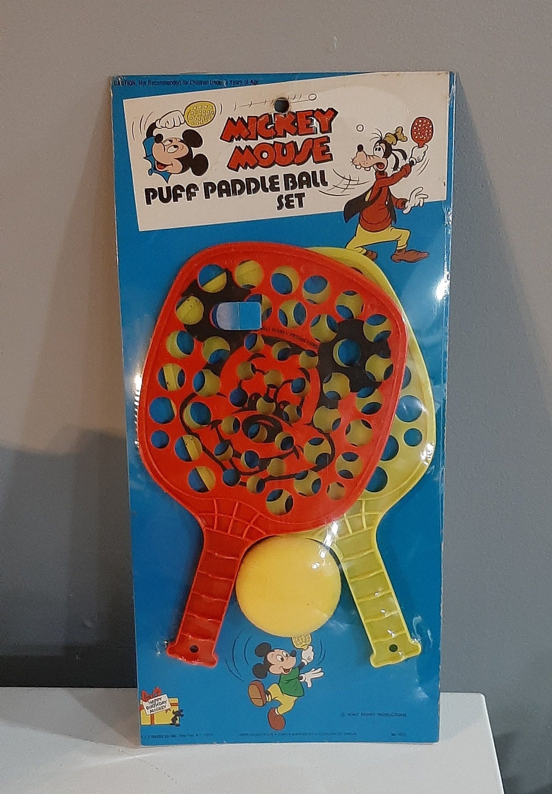 Vintage Mickey Mouse Puff Paddle Ball Set Disney New Old Stock - Etsy