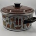 Vintage Enamel White Brown Dutch Oven Pot Funky Kitchen Decoration ...