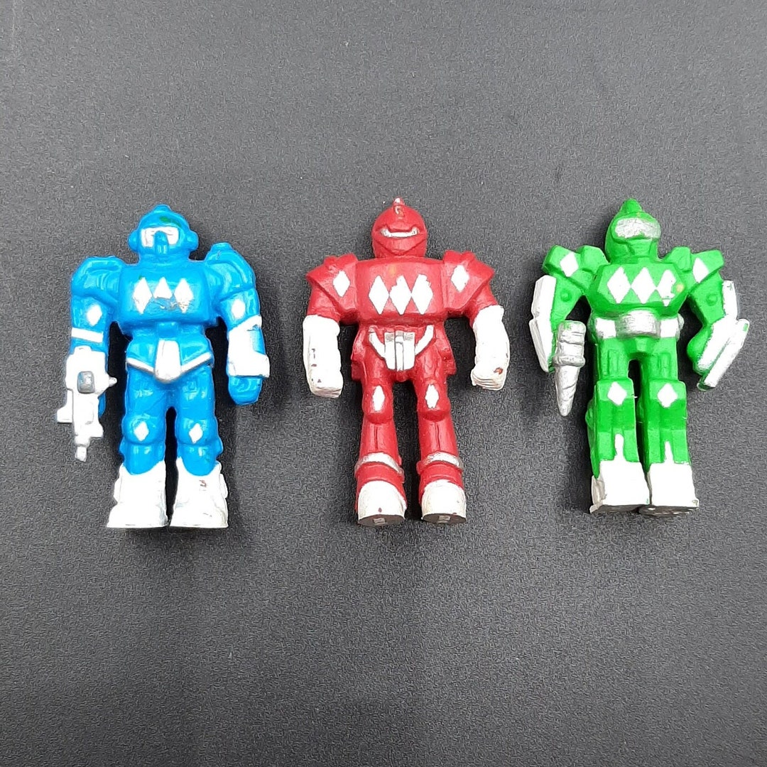 Lot of 3 Soma Sonic Rangers Warriors Miniature Figures Red Green and ...