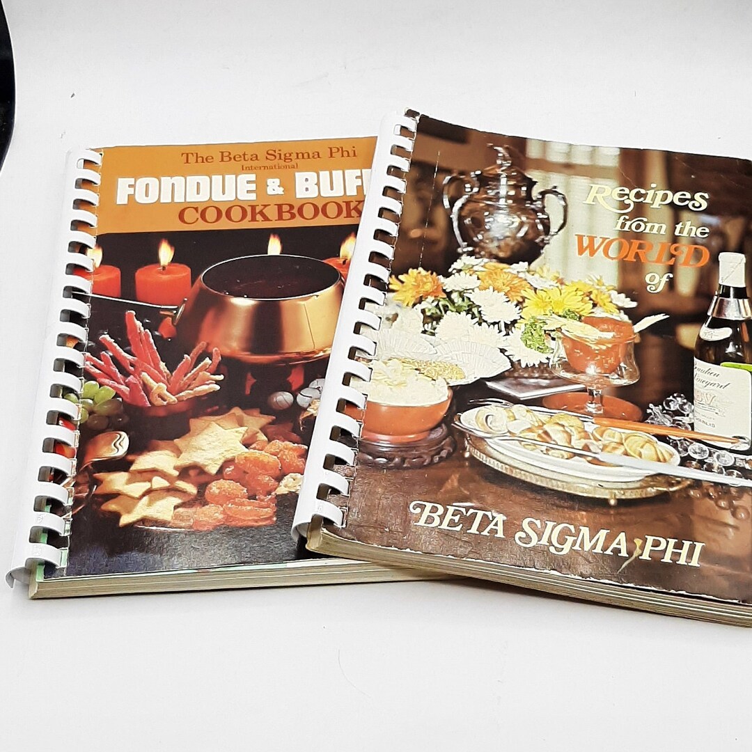 Vintage Beta Sigma Phi Cookbooks 1970's Lot Fondue & International ...