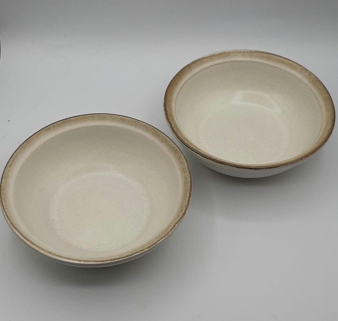 Vintage Denby England Stoneware Set of 2 Beige Bowls Cereal Soup Salad ...