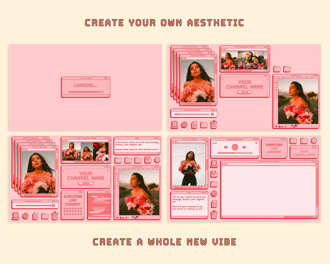 Youtube-ready Animated Retro Digital Intro and Outro - Girly Y2K ...