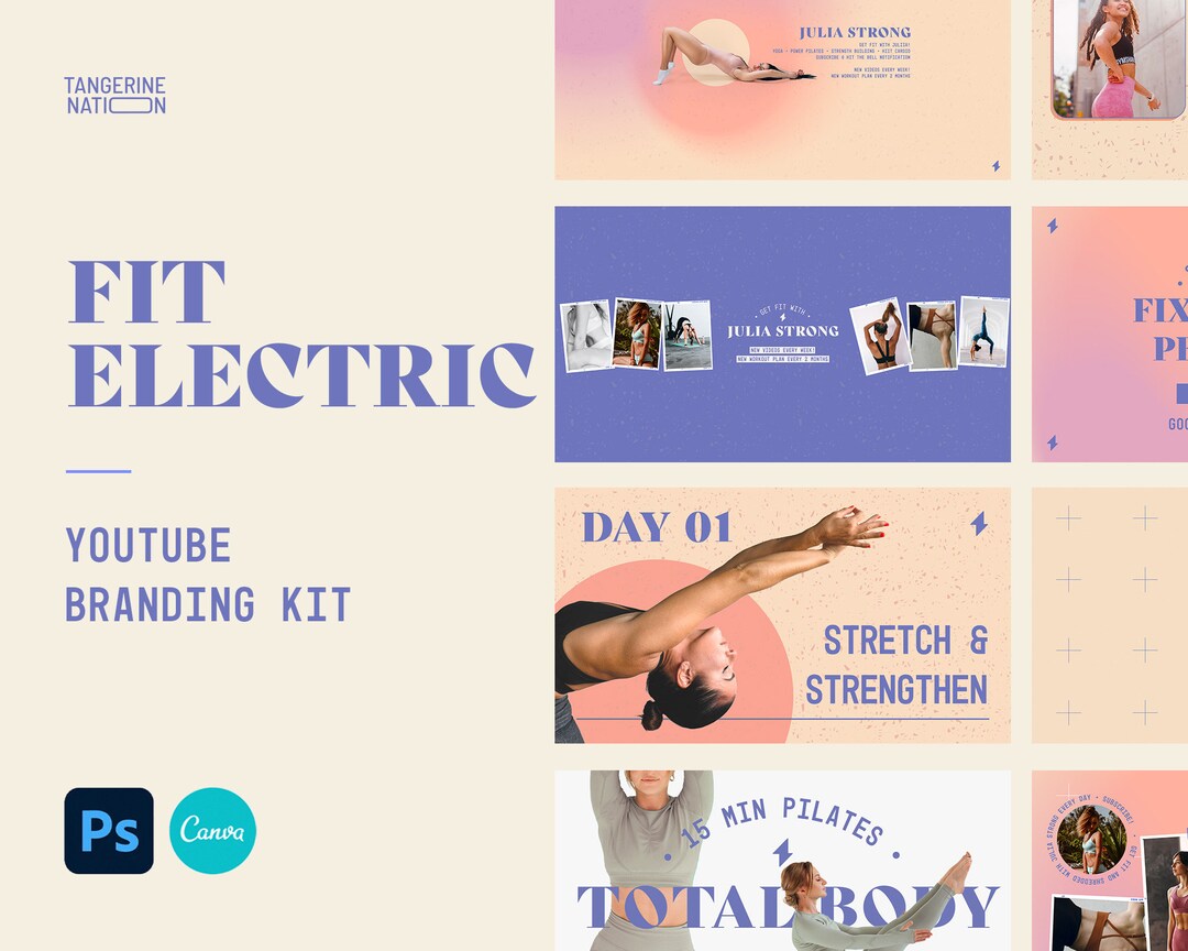 Fit Electric YT Kit PSD & CANVA - Etsy