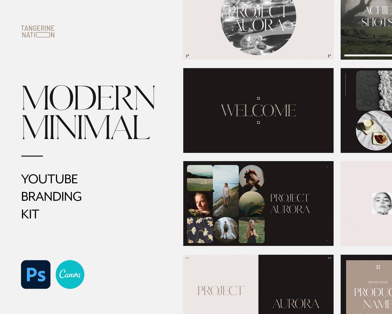 Modern Minimal Youtube Branding Kit - Etsy