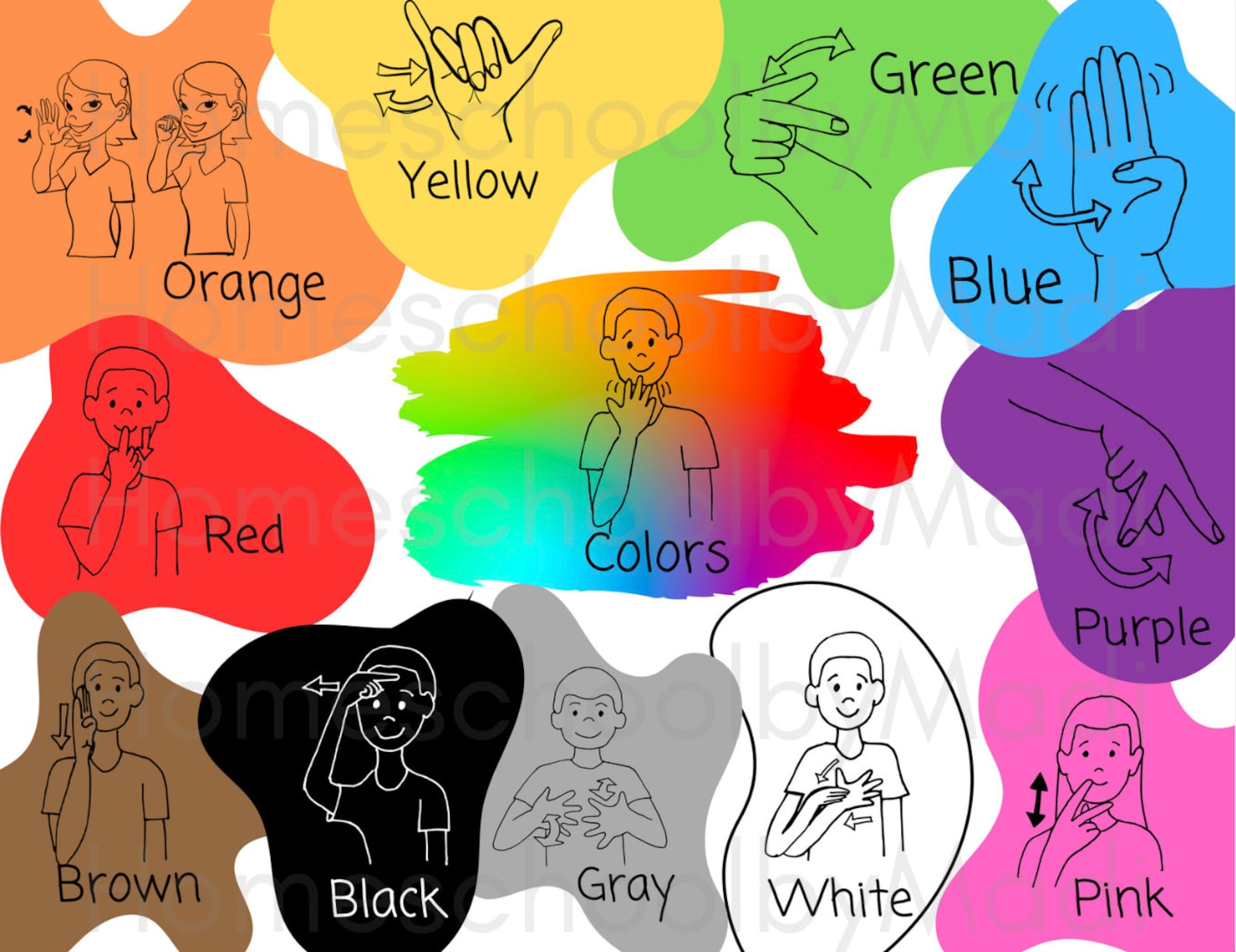 ASL Colors PRINTABLE Poster - Etsy