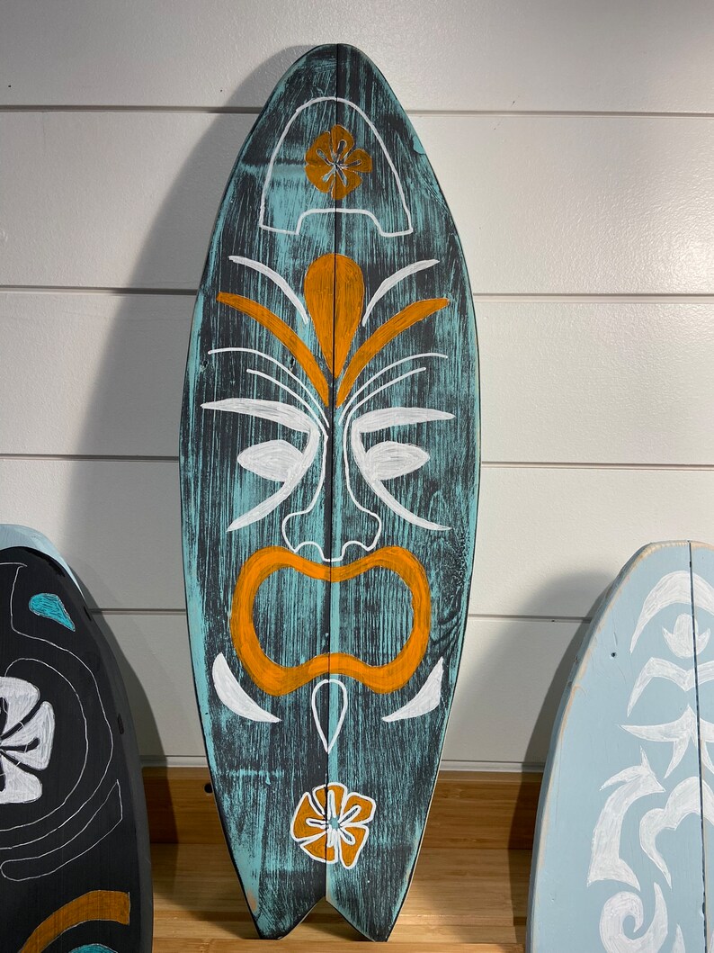 Tropical Surfboard Tiki Wall Decor Collection - Etsy