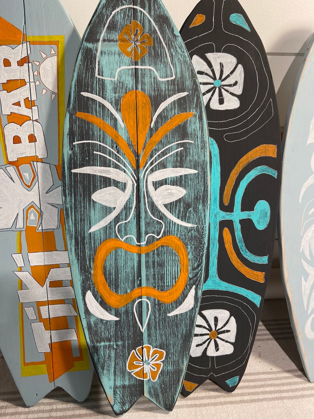 Tropical Surfboard Tiki Wall Decor Collection - Etsy
