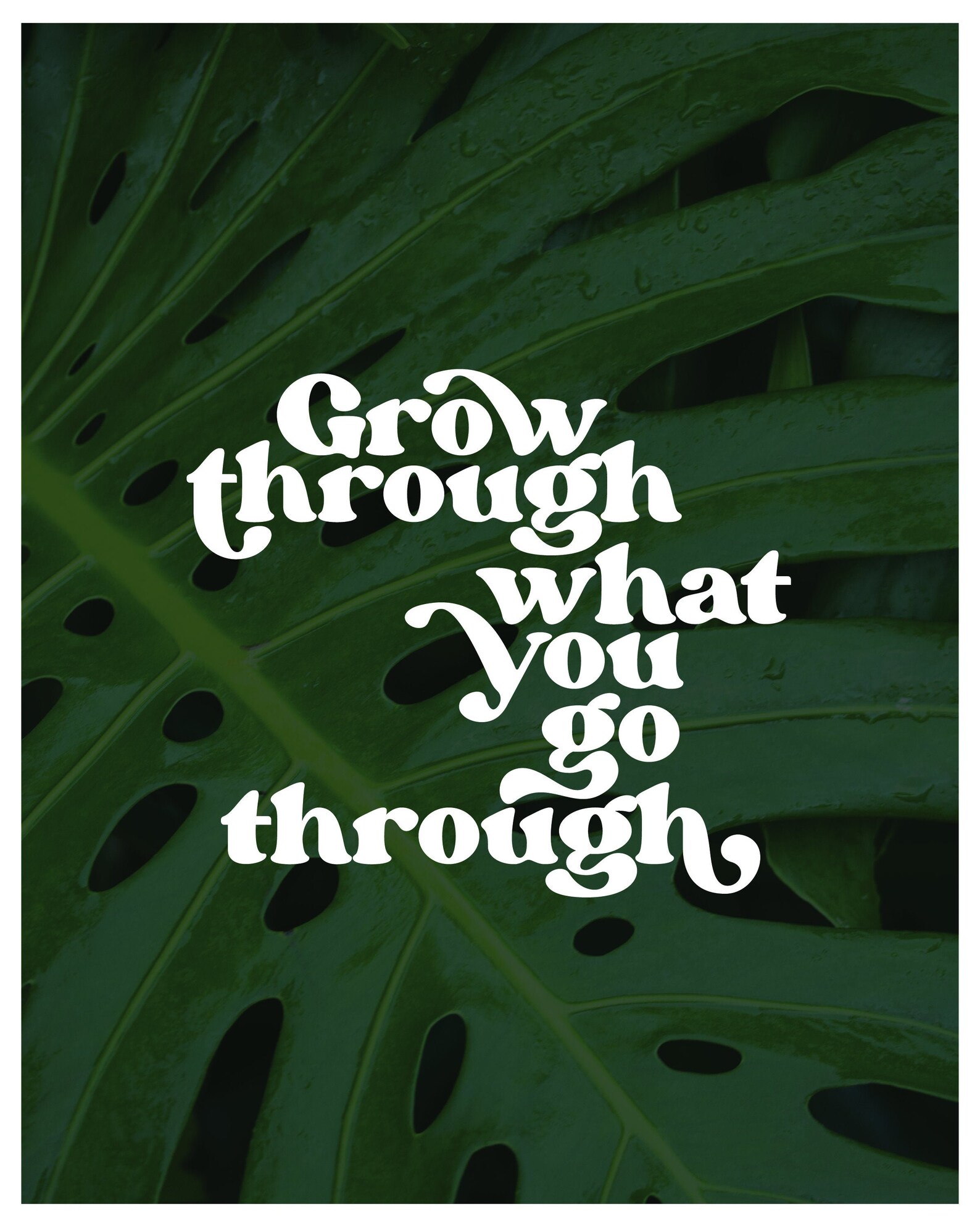 Grow Through What You Go Through Digital Print Typography Print Plant ...